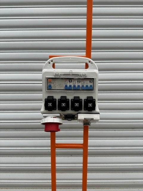 Temporary Satellite Power Box Three Phase on Stand (Red) – fes-australia