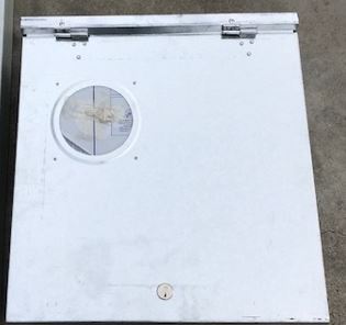 WA Meter Box 4 Galvanised with Window & Lock 450x450 – fes-australia