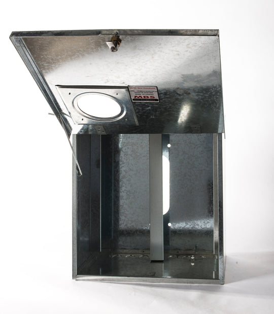 WA Meter Box 4 Galvanised with Window & Lock 450x450 – fes-australia